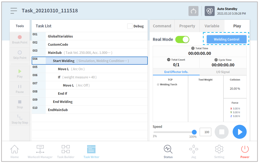 Monitoring Adjustment During Execution Play