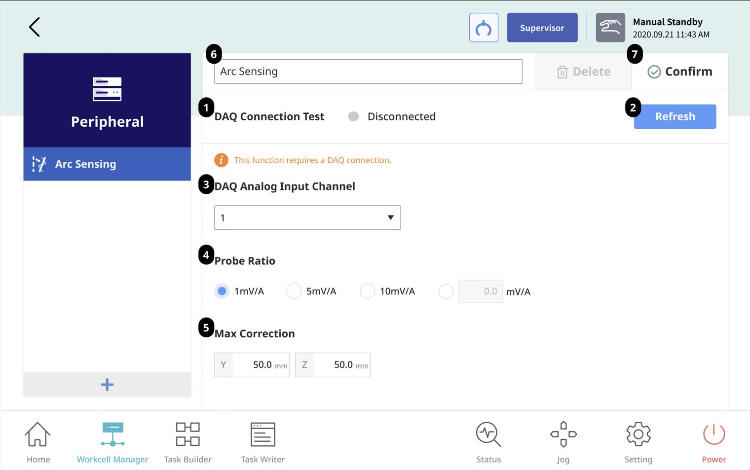 Setting in Workcell Manager (WCI) (WCI)