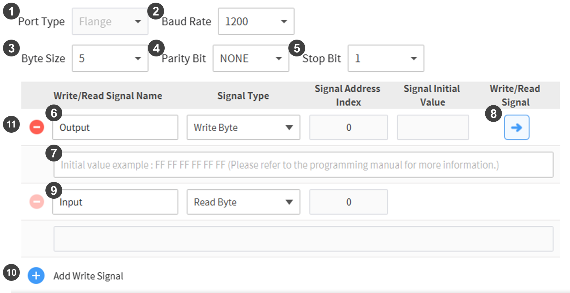 Flange Serial Setting