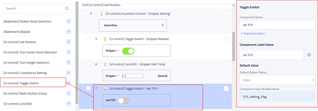 4) Gripper Setting - Set TCP (Option)