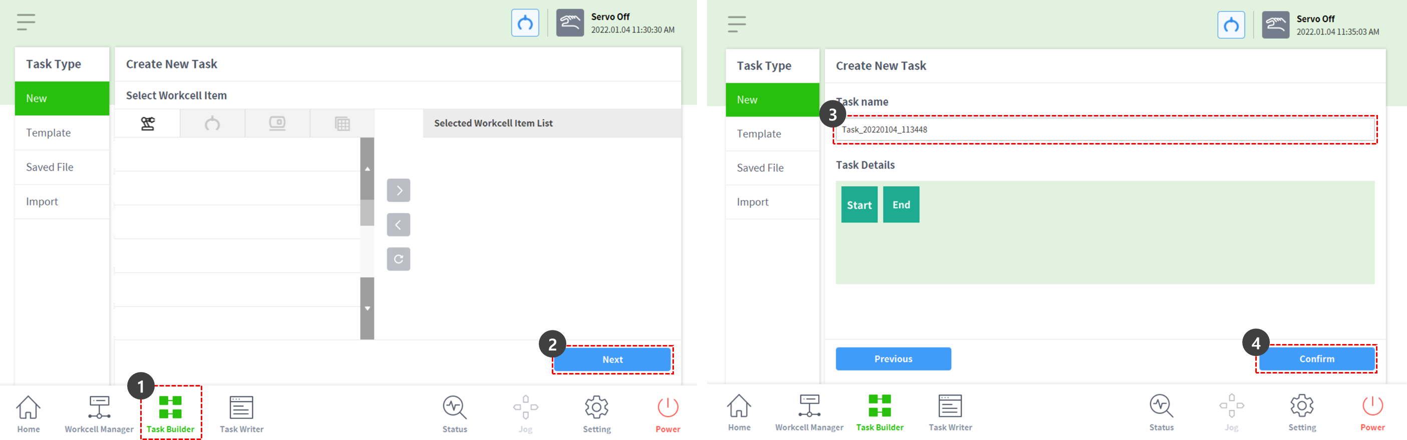 Try the sample MoveJ/MoveL commands